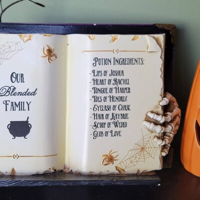 Spooktacular Spell Personalized Resin Spellbook, Personalized Halloween ...