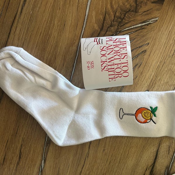 Aperol Spritz Socks Embroidered Coctail Socks Gift for Spritz Lover ...