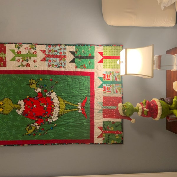 Grinch Panel, Grinch Fabric, Robert Kaufman, Grinch Panel Holiday, Dr ...