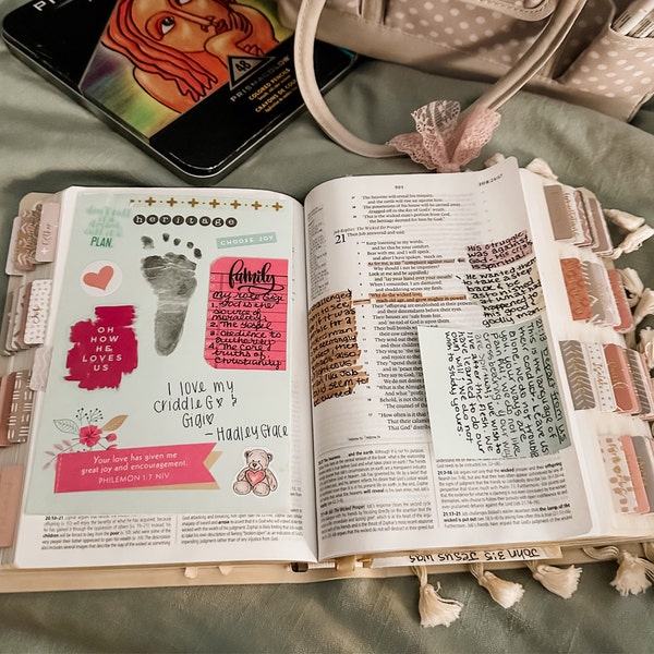 Bible Tabs Laminated Bible Tabs Tabs for the Bible Pretty Bible Tab ...