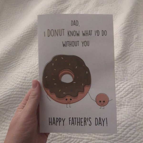 Father's Day Card, Donut Father's Day Card, Cute Father's Day Card, Pun ...