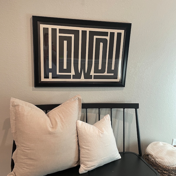 Howdy Typography Poster, Pink Howdy Print for Girl, Soft Cowgirl Color ...