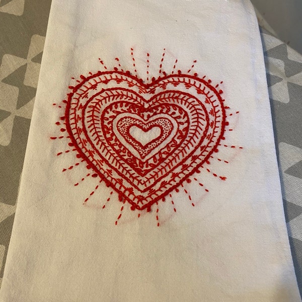 Hand Embroidery Heart Pattern, Stitch Sample, PDF PATTERN, Romantic ...