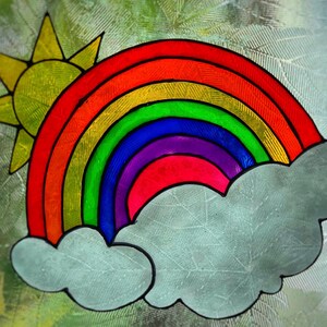 Colourful Rainbow Handpainted Window Cling Get the Look of - Etsy