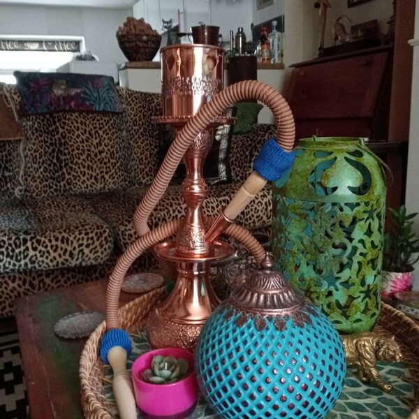 Copper Shisha, Engraved Copper Hookah, Hand Carved Pure Copper Water ...