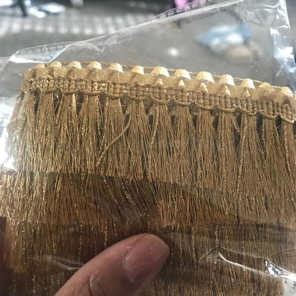 Metallic Gold Indian Tassels Fringe Lace Trim: Sewing, Crafting ...