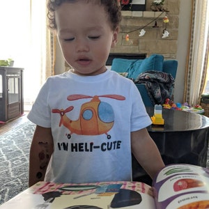 Helicopter Baby Gift, Heli Cute Kids Tee, Helicopter Theme, Airplane ...