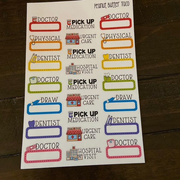 Medical Sampler Planner Stickers - Doctor Planner Stickers - Dentist ...