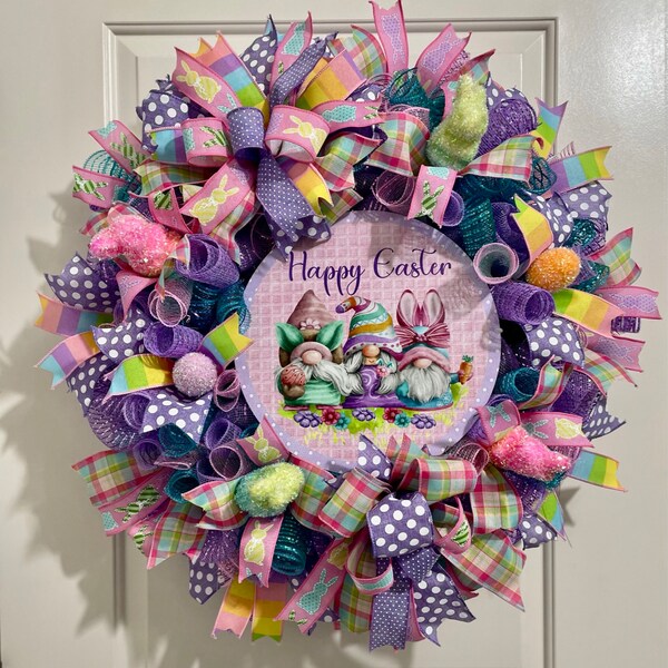 Happy Easter Wreath Sign, Signs for Wreaths, Metal Wreath Signs, Easter ...