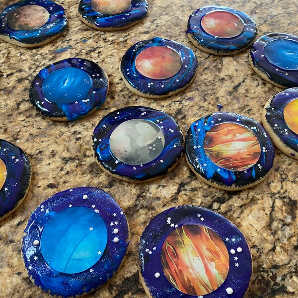 Space Solar System Planets Edible Pre Cut Stickers - Etsy