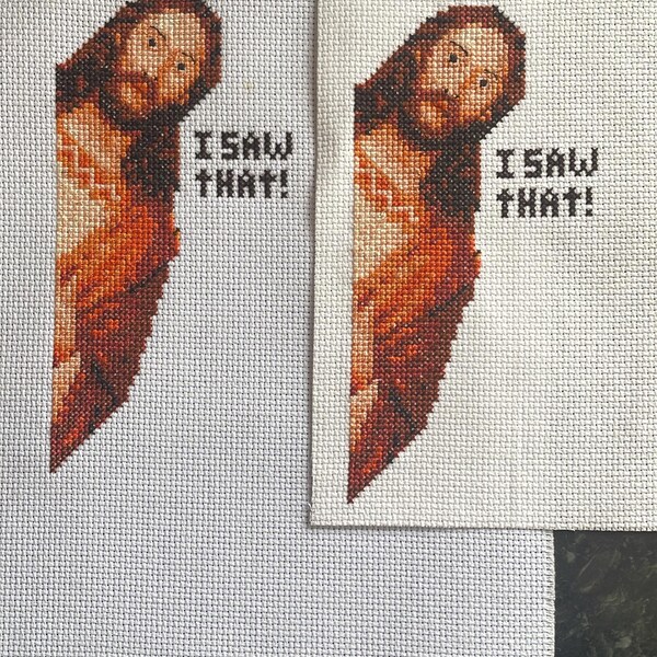 Peeking Jesus I Saw That Cross Stitch Pattern | Funny Christ Xstitch ...
