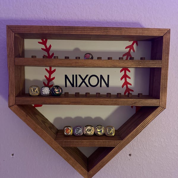 Baseball Tournament Ring Ball Display American Flag Style Championship ...