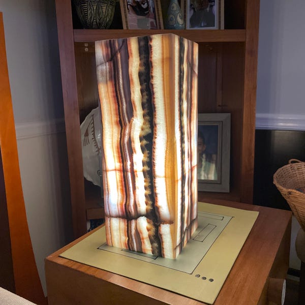 Stone Lamp / Onyx Lamp / Table Lamp / Onyx Light / Onyx Table Lamp ...