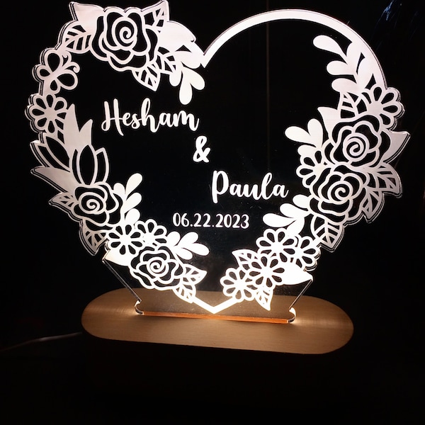Custom Heart Led Light | Personalized Valentines Gift | Light up Sign ...