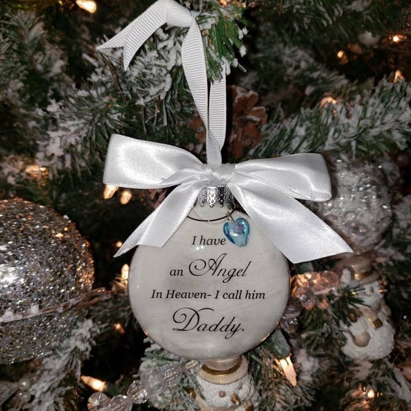 Dad Memorial Ornament Christmas Angel in Heaven I Call Him Daddy Parent ...