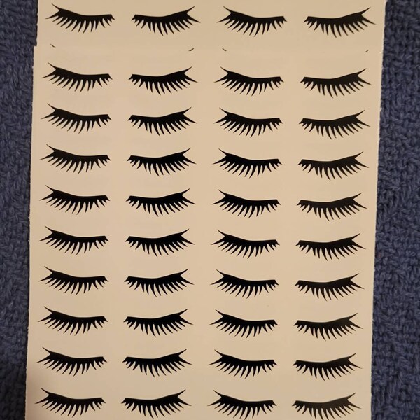 Eyelash Stickers, Lash Stickers, Eyelash Sticker Set, Eyelash Envelope ...