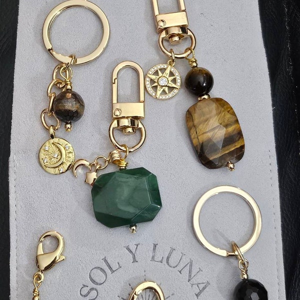 Chained Bag Charms | Handmade Purse Charm | Crystal Gold Keychain ...