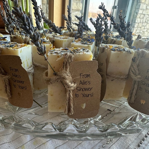 Lavender Soap Bridal Shower Favors: Rustic Twine, Personalized Tag (set ...