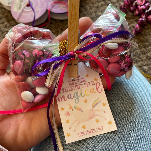 Unicorn Valentine's Day Tag, Unicorn Valentine's Tag, Rainbow Valentine ...