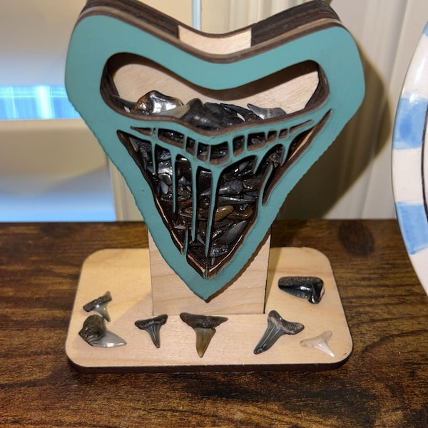 Shark Tooth Ornament Double Megalodon Single Layer choose Personalized ...