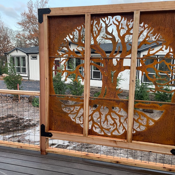 Tree of Life Metal Panels (set of 3) | Rustic Garden & Patio Art PS512 ...