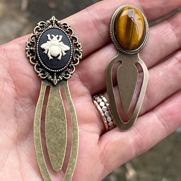 Stone Bookmarks - Pick a Semi-precious Stone Aventurine Onyx Tigereye ...