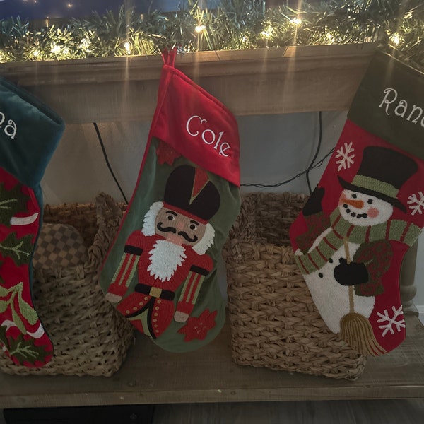 Whimsical Nutcracker Cute Snowman Santa Tufted Velvet Children's ...