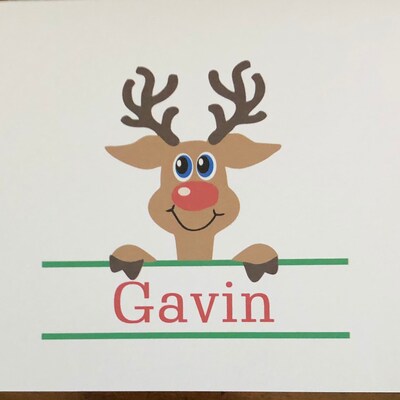 Peeking Reindeer Stationery Note Cards, Kids Rudolph Christmas Thank ...