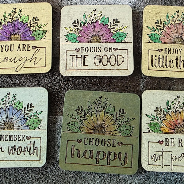 Motivational Fridge Magnets SVG Bundle Glowforge Laser Files Magnet SVG ...