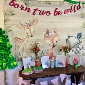 Born Two Be Wild, 2nd Birthday Banner, Two Years Old Banner, Two Year ...