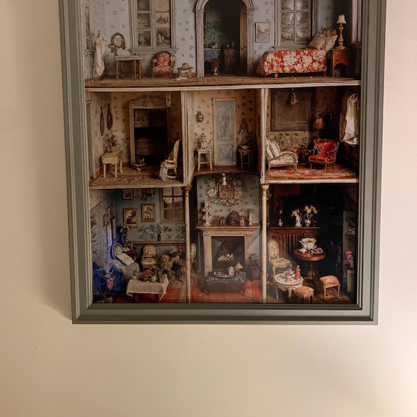 Vintage-look Dollhouse Scene Printable Art Download Retro Dollhouse ...