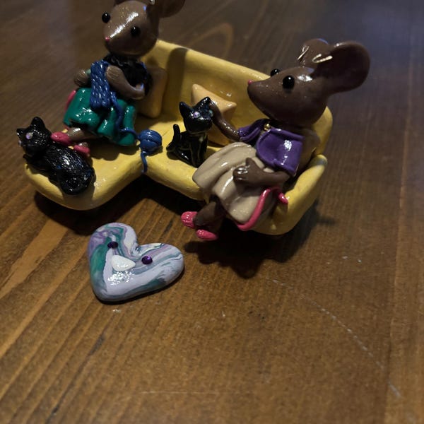 SET of 2 CUSTOM Polymer Clay Mice! Hansculpted and Created for You ...