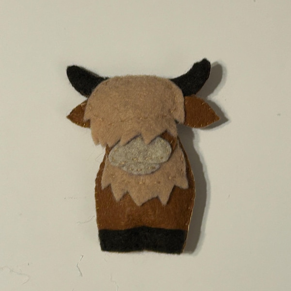 Highland Cow Sewing Pattern PDF, Easy Felt Animal DIY, Felt Cow ...