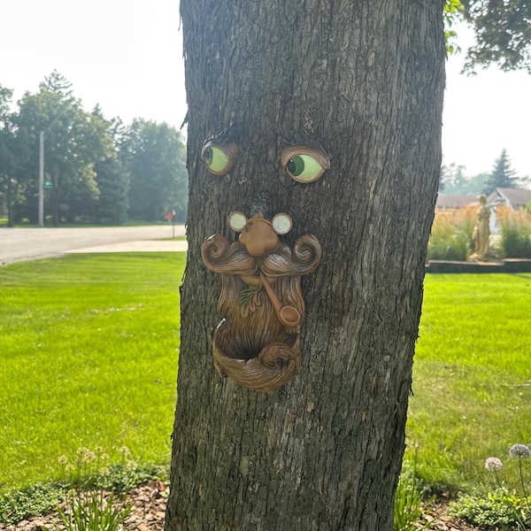 Tree Face Outdoor Decoration – Whimsical Garden Decor, Funny Yard Art ...