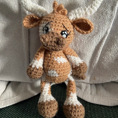Longhorn Crochet Pattern Longhorn Cow Pattern, Amigurumi Longhorn Cow ...