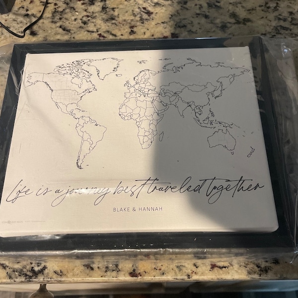 Push Pin Mini World Travel Map - No Labels - Personalizable Cork Pin ...