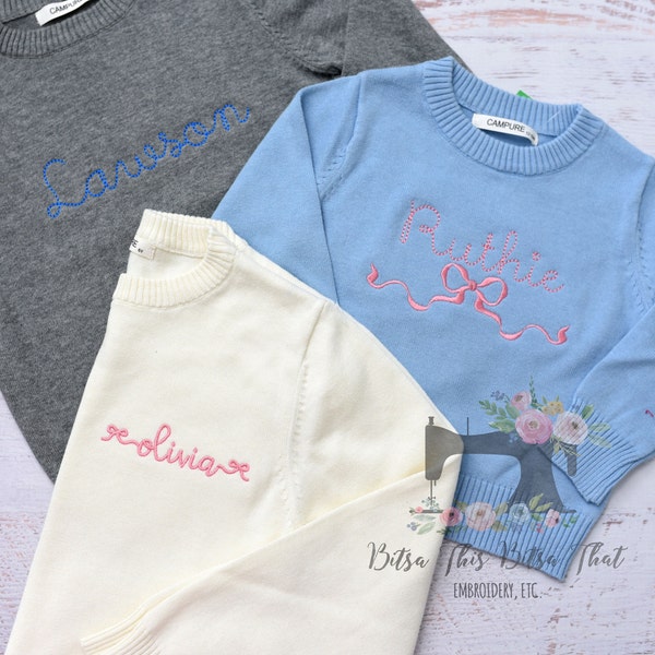 Emma Kate Heirloom Bow Satin Stitch Long Ribbon Frame Border Monogram ...