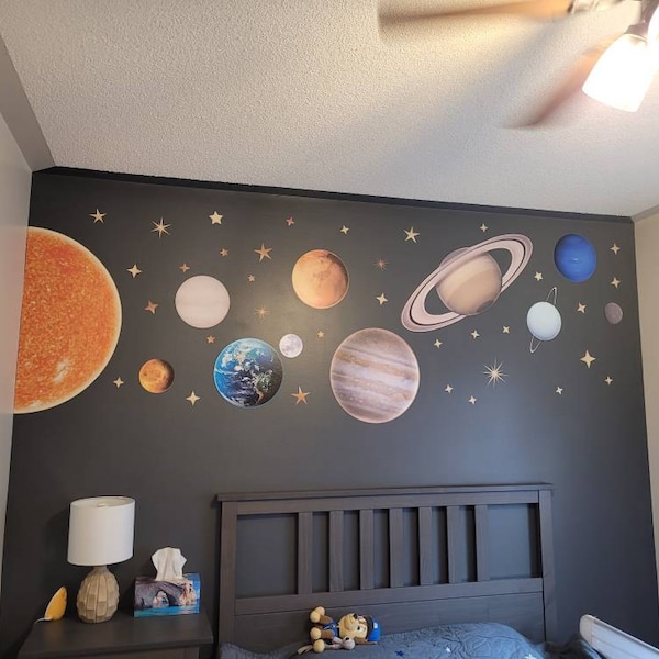 Planets, Moon and Stars, Solar System Wall Sticker - Etsy