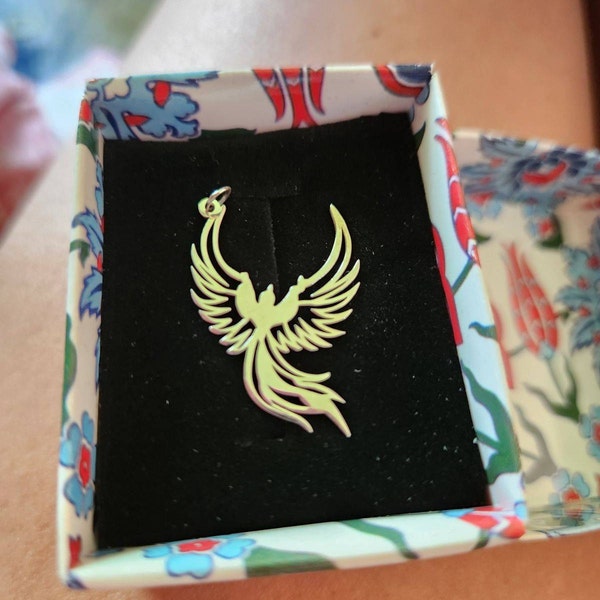 Phoenix 925 Sterling Silver Charm | Personalized Gift | Dainty Necklace ...