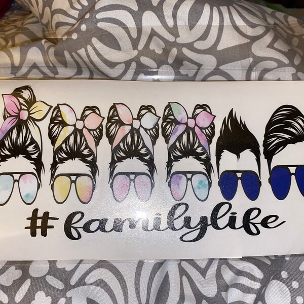 Family Life Decal, Momlife, Dadlife, Kidlife, Messybun, Car Decal - Etsy