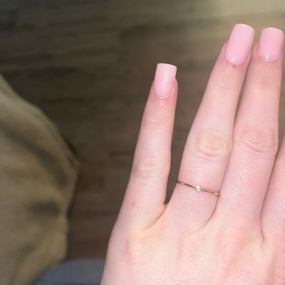 Gold Stack Ring, Mini CZ Stacking Ring, 14kt Gold Filled Band, Skinny ...