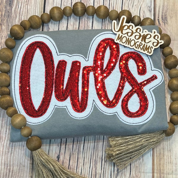 Bean Stitch Owls Double Stacked Script Applique Embroidery Download - Etsy