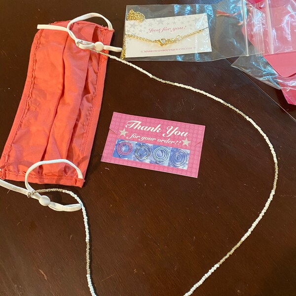 Mask Lanyard, Seed Bead Mask Chain, Beaded Mask Holder, Beaded Mask ...