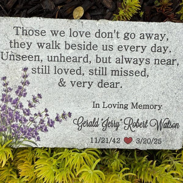 Memorial Stone - Colorful Tree and Bench - Memorial Paver Gift - Family ...