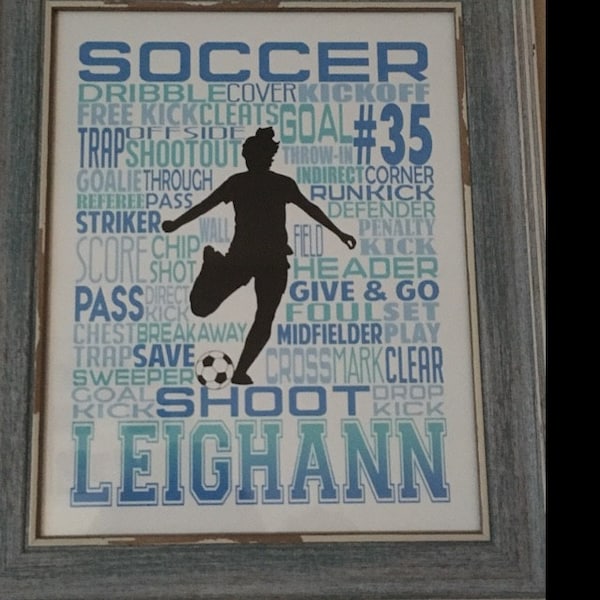 Soccer Poster, Soccer Wall Art for Girls, Soccer Word Art, Soccer Coach ...