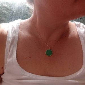 Black Obsidian Circle Pendant Necklace for Her Minimalist - Etsy