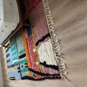 VINTAGE RUG RUNNER ,bohemian Red Colorful Rug ,unique Boujad Colorful ...