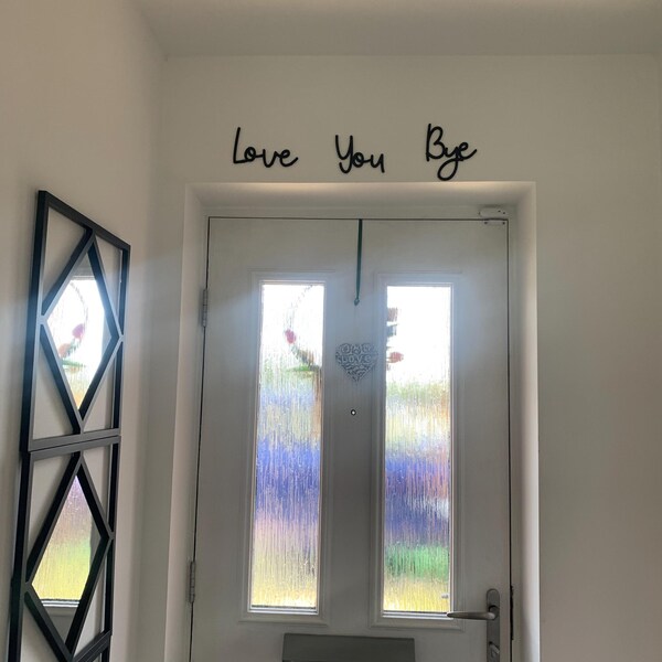 Love You Bye Wooden Script Sign Entryway Hallway Sign Letters Painted ...