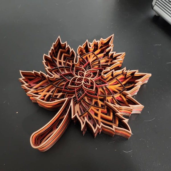 Laser Cut File Multilayer Maple Leaf , Maple Leaf of 9 Layers With ...