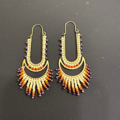 ORIGINS Beaded Fringe Hoop Earring Kit, Seed Bead Earring Kit - Etsy